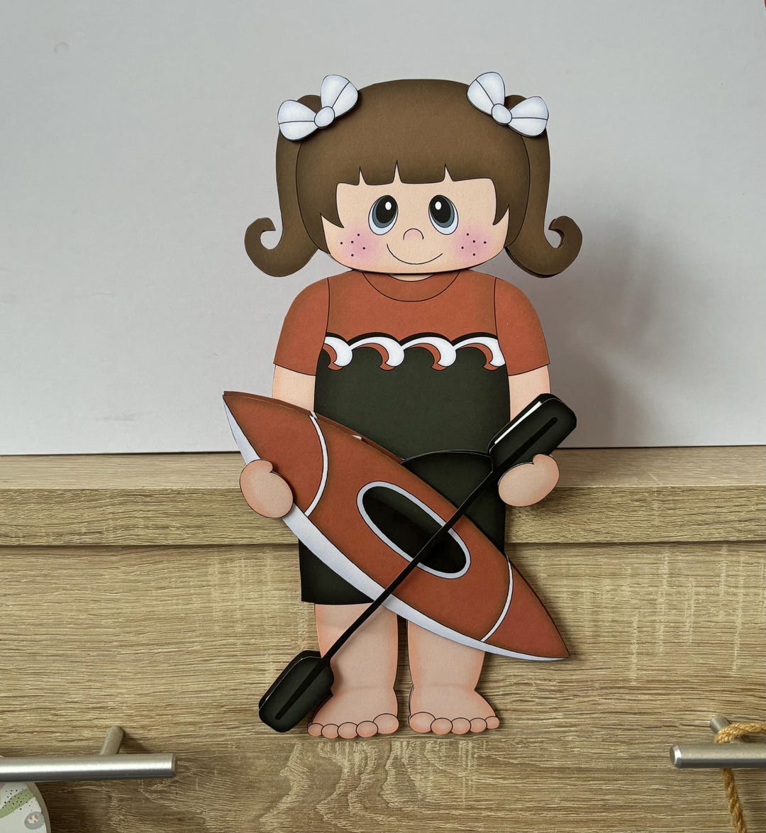 Young Female Kayaking Birthday Card, Decoration, Keepsake, on the Shelf ...