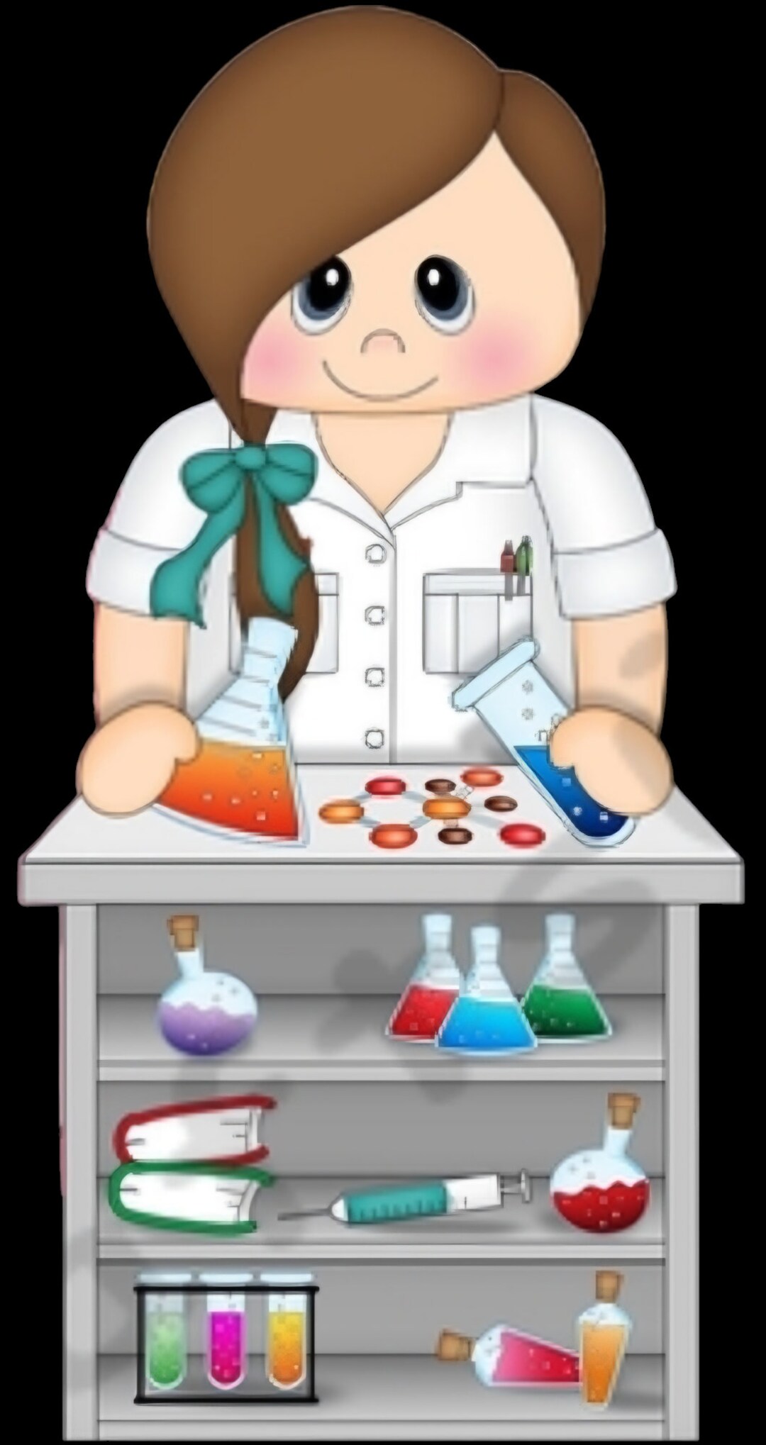 Lab Worker, Scientist, Birthday Card, 3d on the Shelf Card and Envelope ...