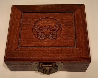 Butterfly Carved Wood Box - Etsy