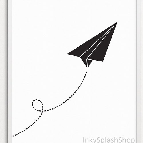 Paper Plane Minimalist Wall Art Printable Modern Bedroom Decor - Etsy