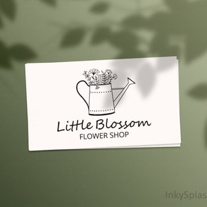 Watering Can Floral Logo Personalized Premade Logo for Flower - Etsy