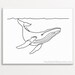 Whale One Line Art Printable Simple Ocean Animal Print Humpback Whale ...
