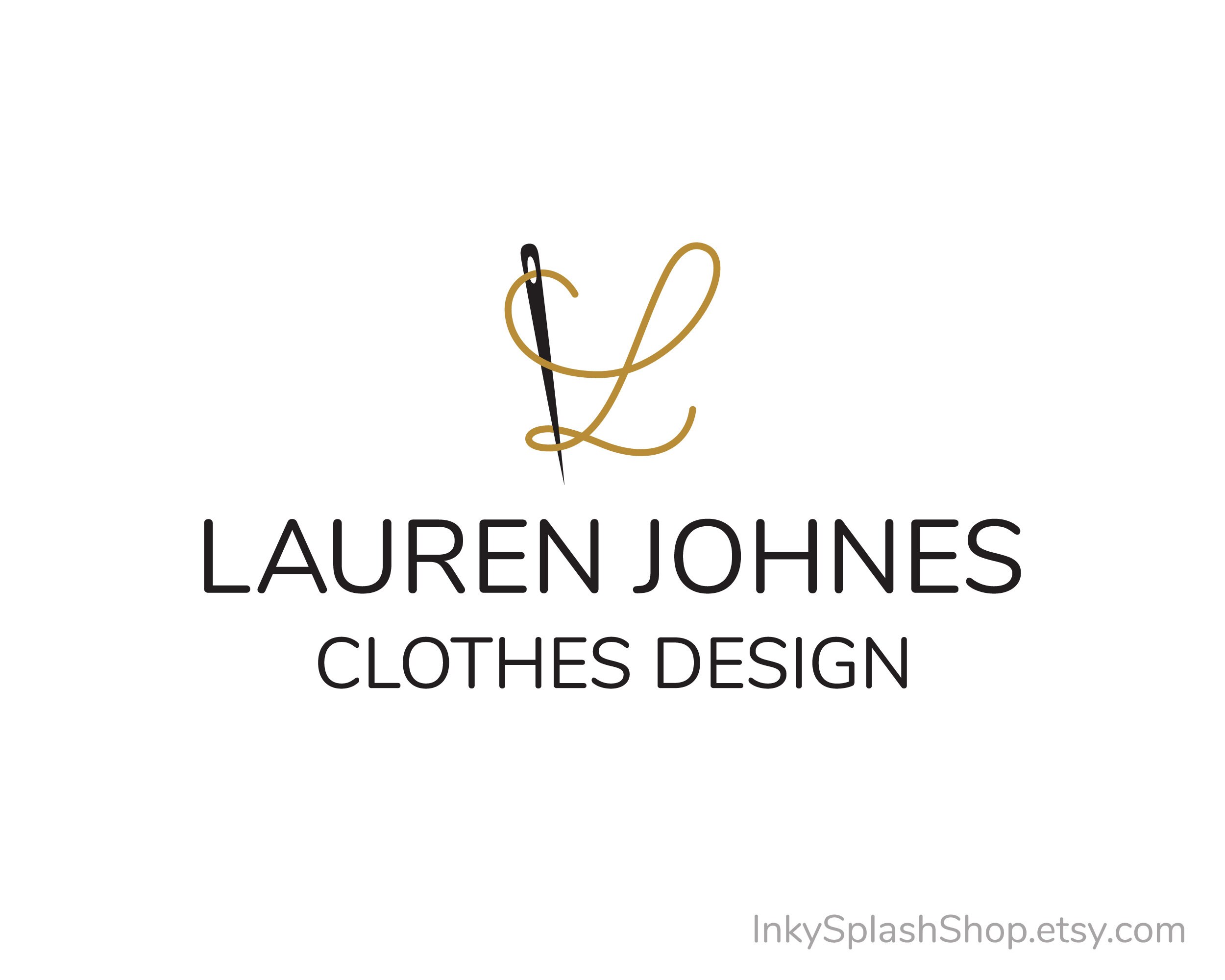 Needle & Letter Personalized Logo Needle and Thread Premade Logo for ...