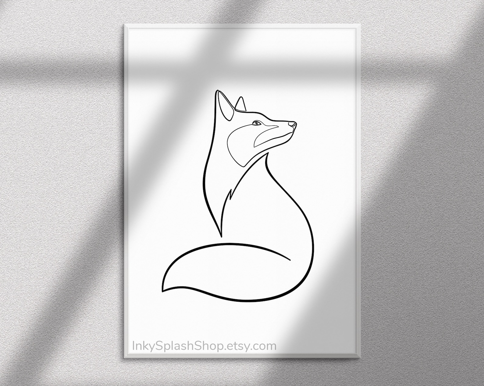 Fox Printable Art Minimalist Continuous Line Drawing Modern Woodland ...