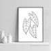 Alocasia Leaves One Line Art Tropical Plant Drawing Minimalist Wall Art ...