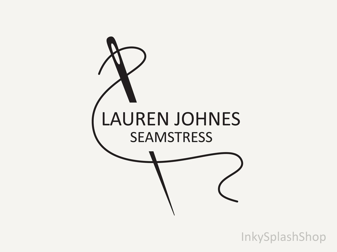Custom Sewing Logo Needle & Thread Premade Logo for Seamstress, Tailor ...