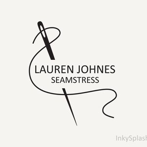 Custom Sewing Logo Needle & Thread Premade Logo for Seamstress, Tailor ...