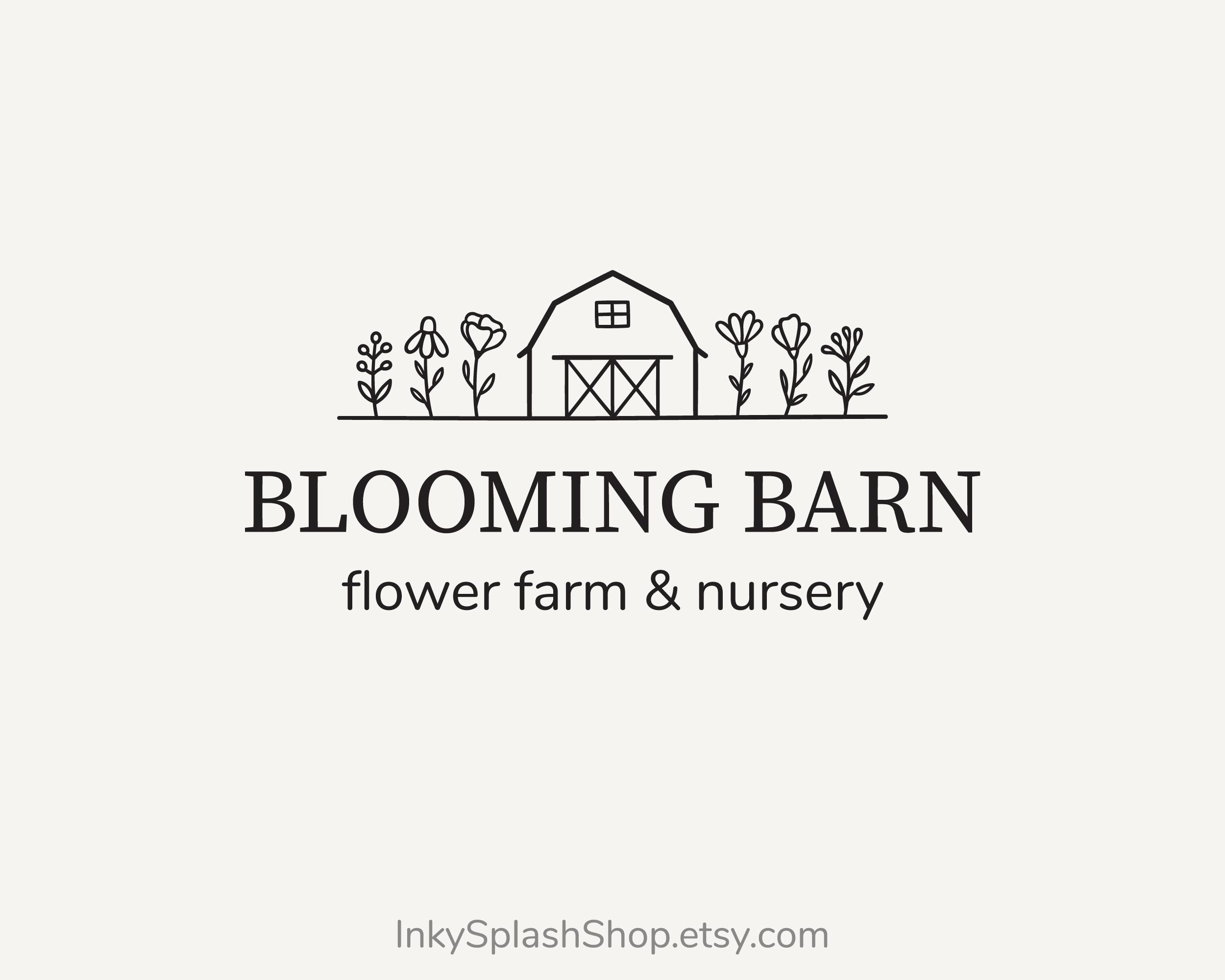 Premade Barn Logo Customized Logo for Flower Farm, Gardening Club ...
