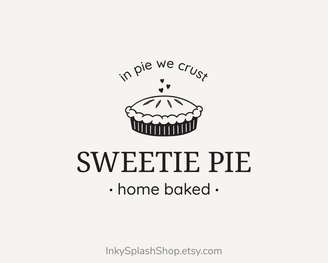 Premade Logo for Baking Business Homemade Pie Logo With Hearts ...