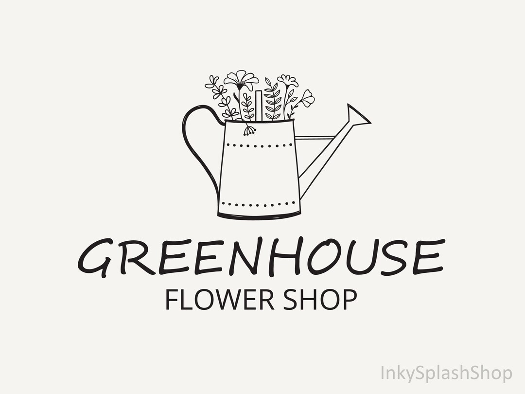 Watering Can Floral Logo Personalized Premade Logo for Flower Farm ...