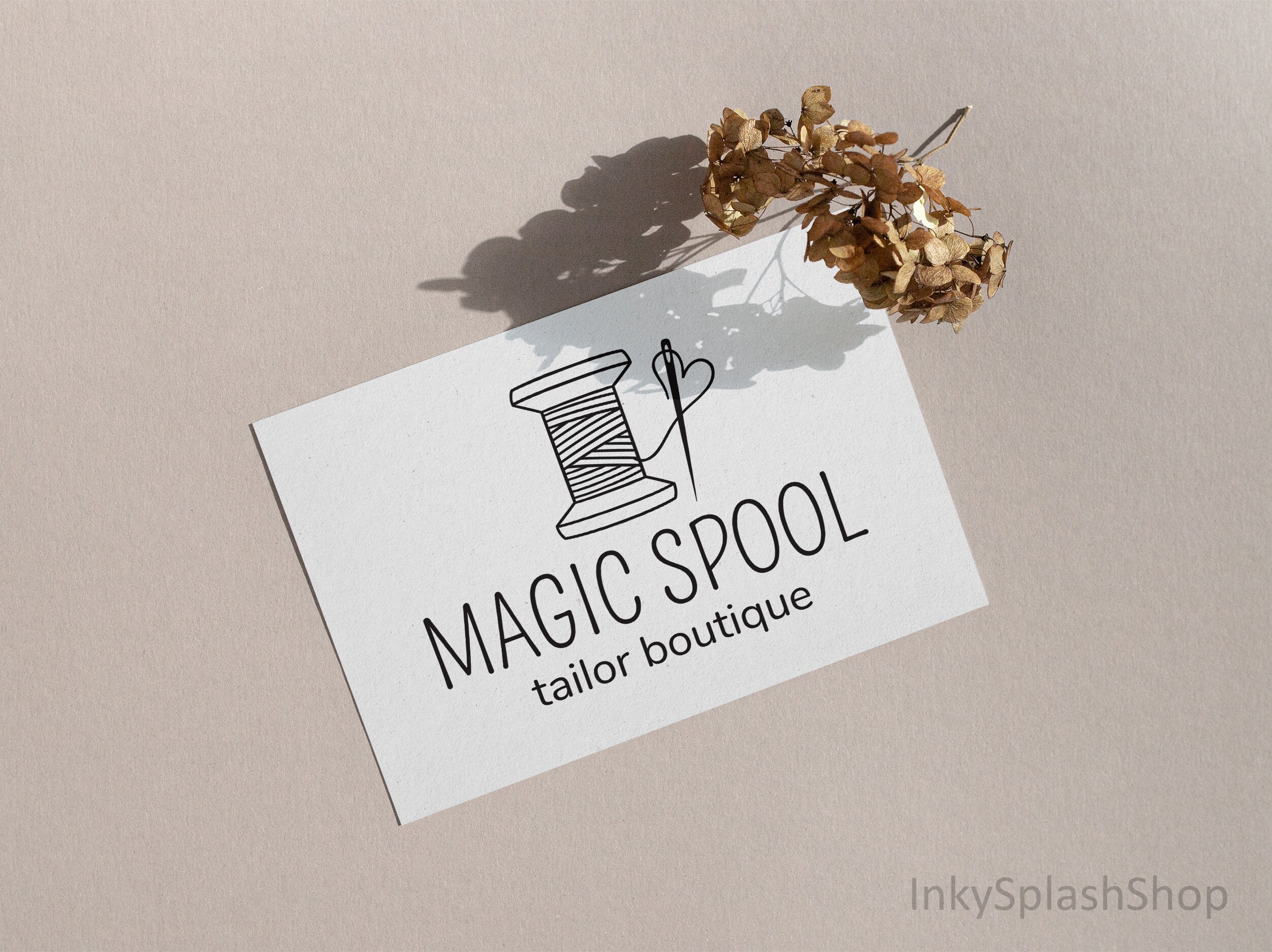 Sewing Heart Logo Spool of Thread and Needle Logo Tailor Shop, Craft ...