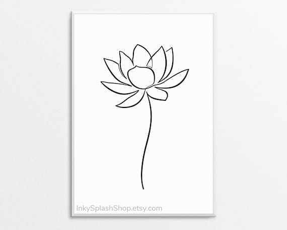 Easy Lotus Flower Drawings