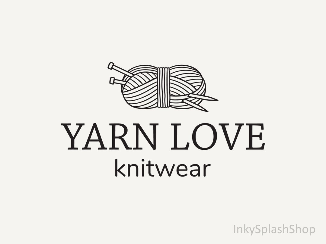 Premade Yarn Logo Knitting Needles & Skein Logo Personalized Logo for ...