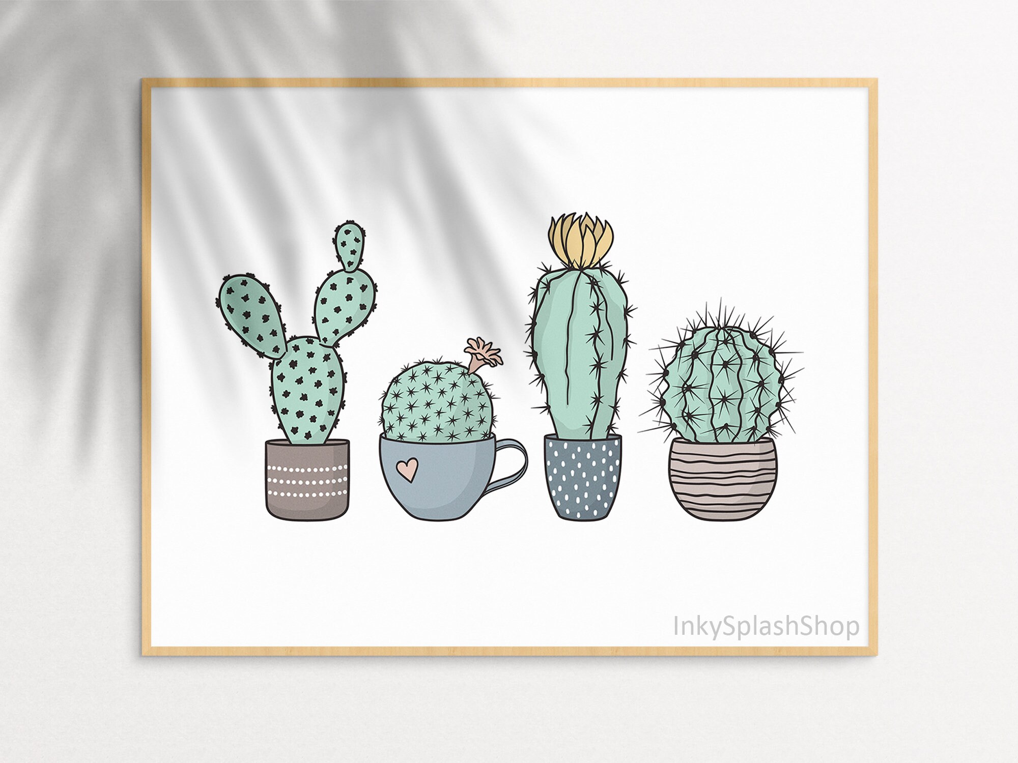 Cactus Pots Print House Plants Printable Wall Art Cacti Flower ...