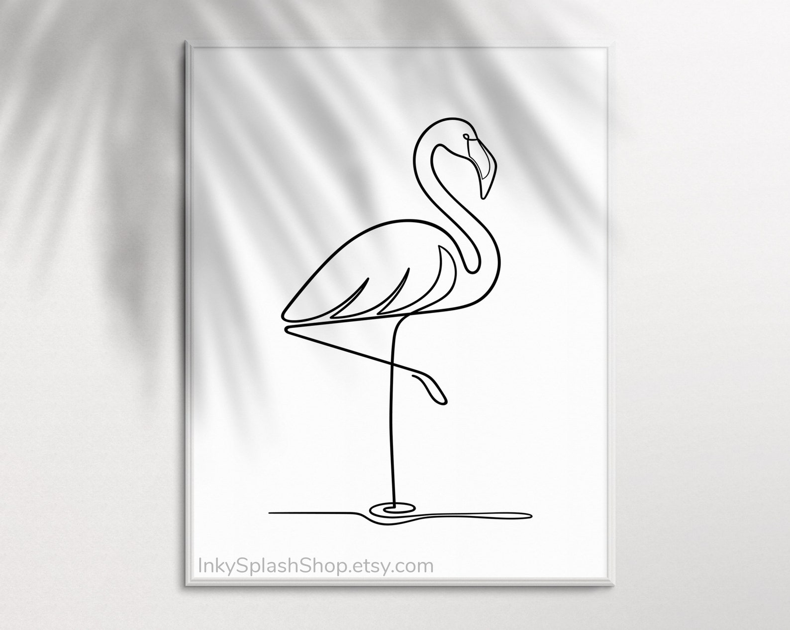 Flamingo One Line Drawing. Minimalist Bird Printable Art. Modern Nature ...