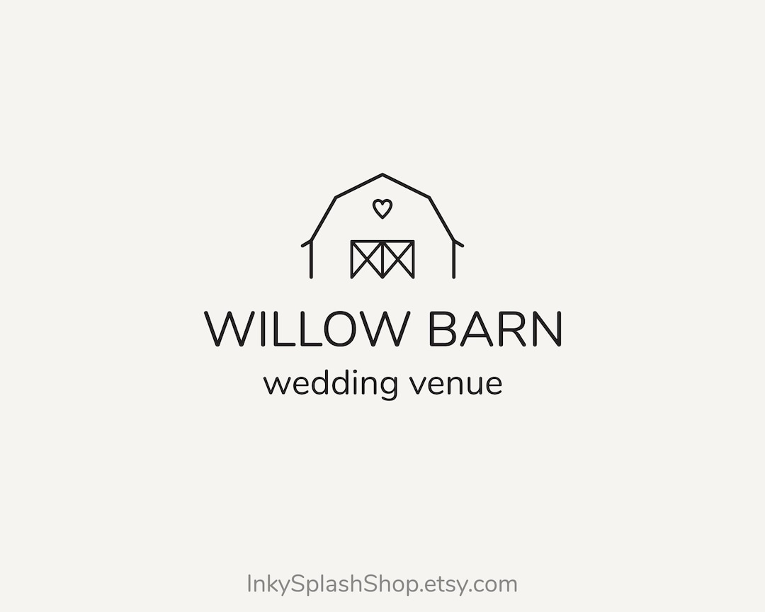 Minimalist Barn Logo Premade Logo for Wedding and Event Venue, Farm ...
