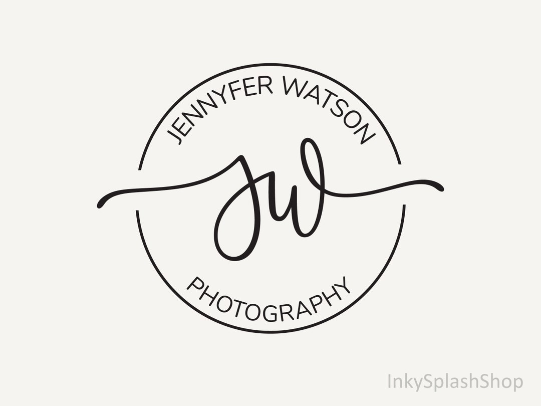 Premade Initials Calligraphy Logo Customized Round Monogram Logo ...