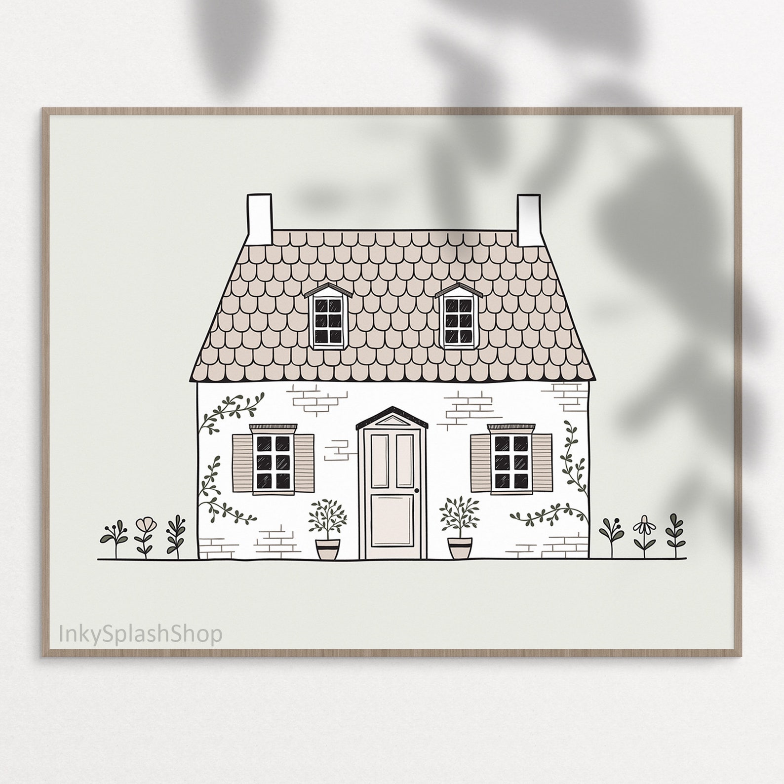 Cute House Printable Wall Art Floral Cottage Print Cozy Cabin With ...