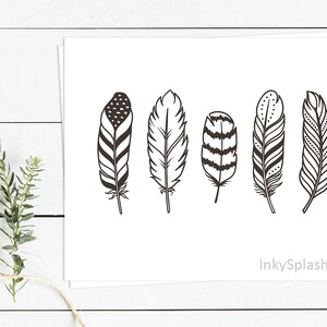 Feathers PRINTABLE Wall Art Boho Bedroom Decor Tribal Kids Room Poster ...