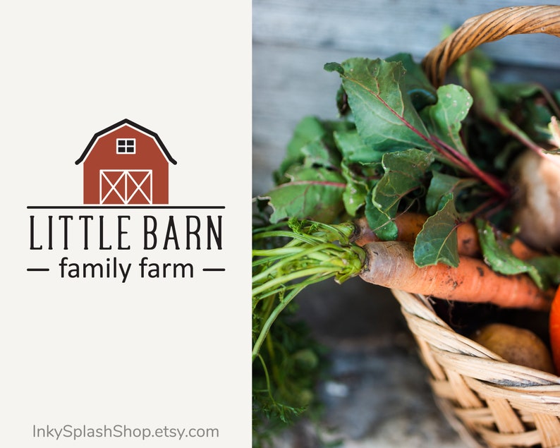 Red Barn Logo Premade Farm Logo Customized Logo for Organic Farming ...