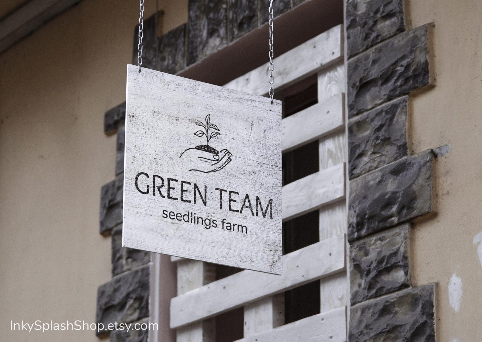 Gardening Premade Logo Hand Holding Plant Logo Customized Seedling Logo ...