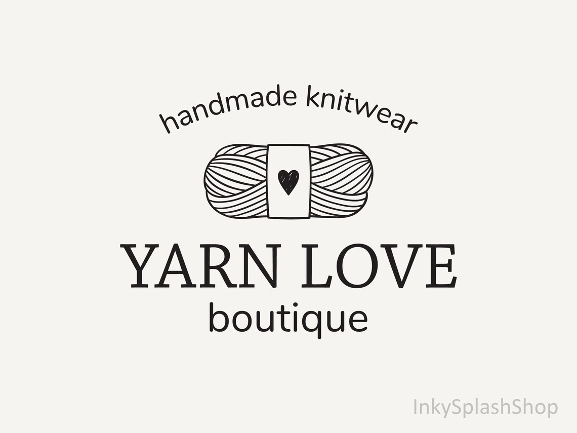 Knitting Logo Yarn Skein Premade Logo Design Customized Logo for ...