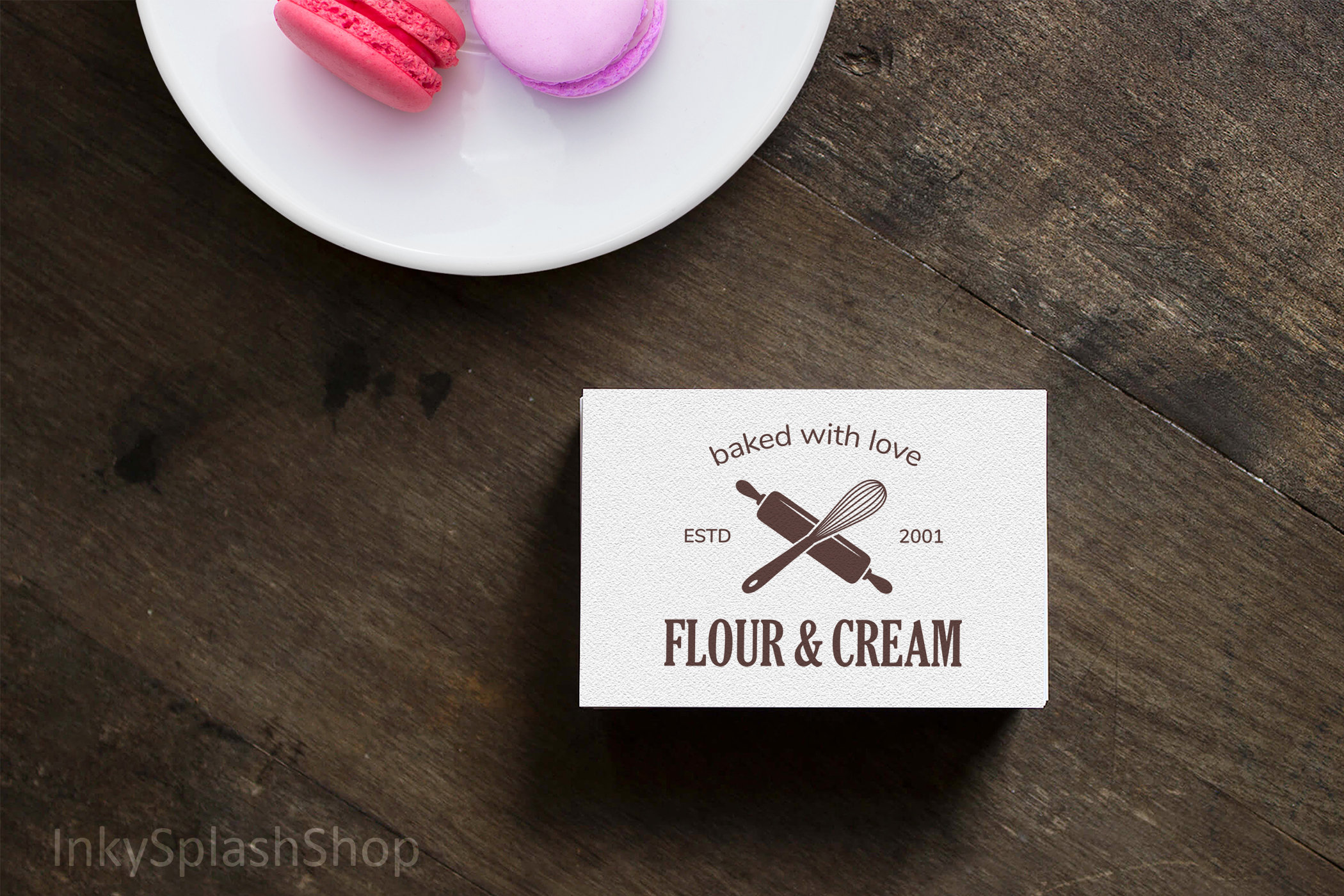 Rolling Pin & Whisk Premade Logo. Personalized Classic Logo Design for ...