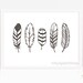 Feathers PRINTABLE Wall Art Boho Bedroom Decor Tribal Kids Room Poster ...