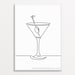 Cocktail One Line Art Printable Martini Glass Minimalist Drawing Print ...