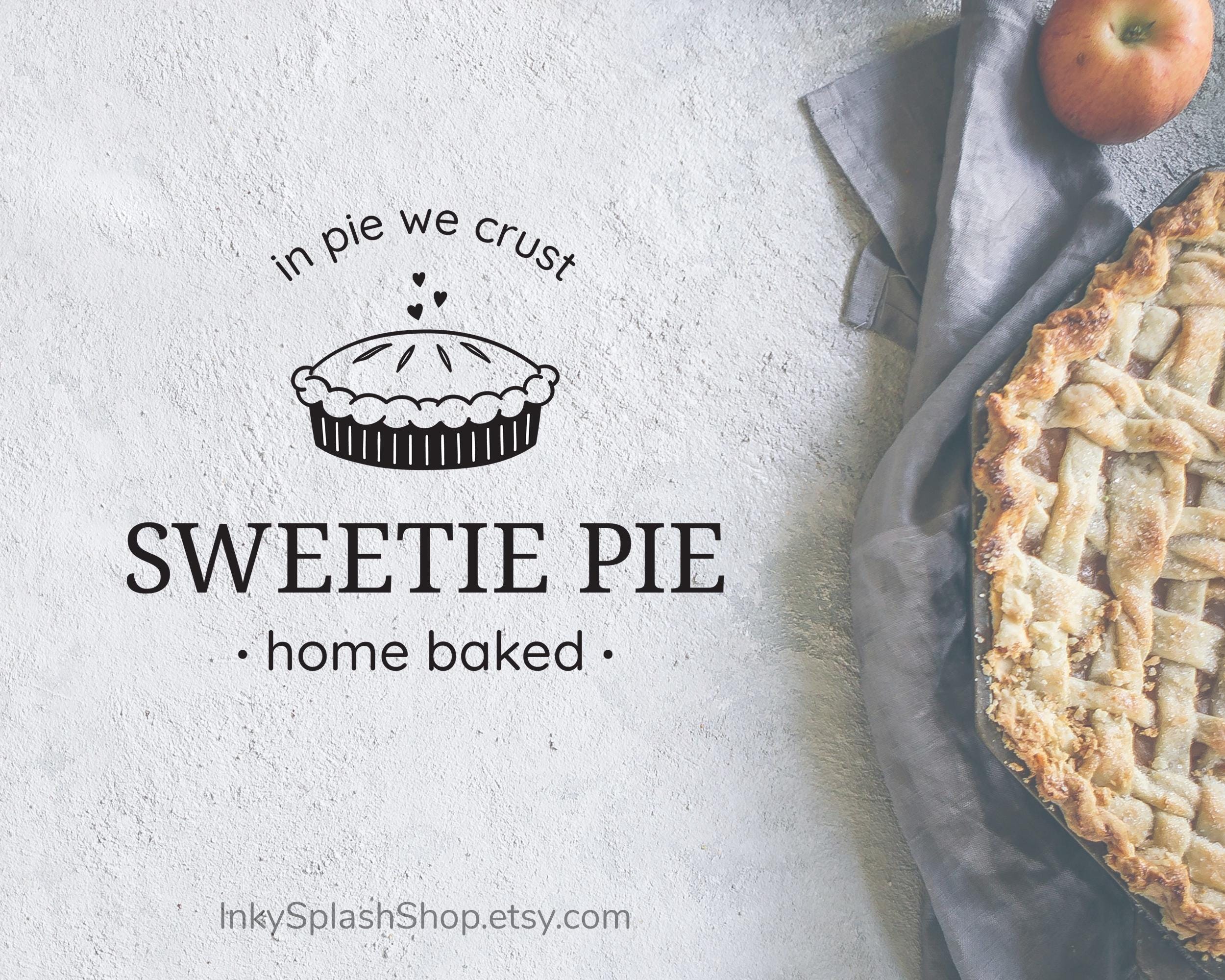Premade Logo for Baking Business Homemade Pie Logo With Hearts ...