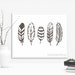 Feathers PRINTABLE Wall Art Boho Bedroom Decor Tribal Kids Room Poster ...