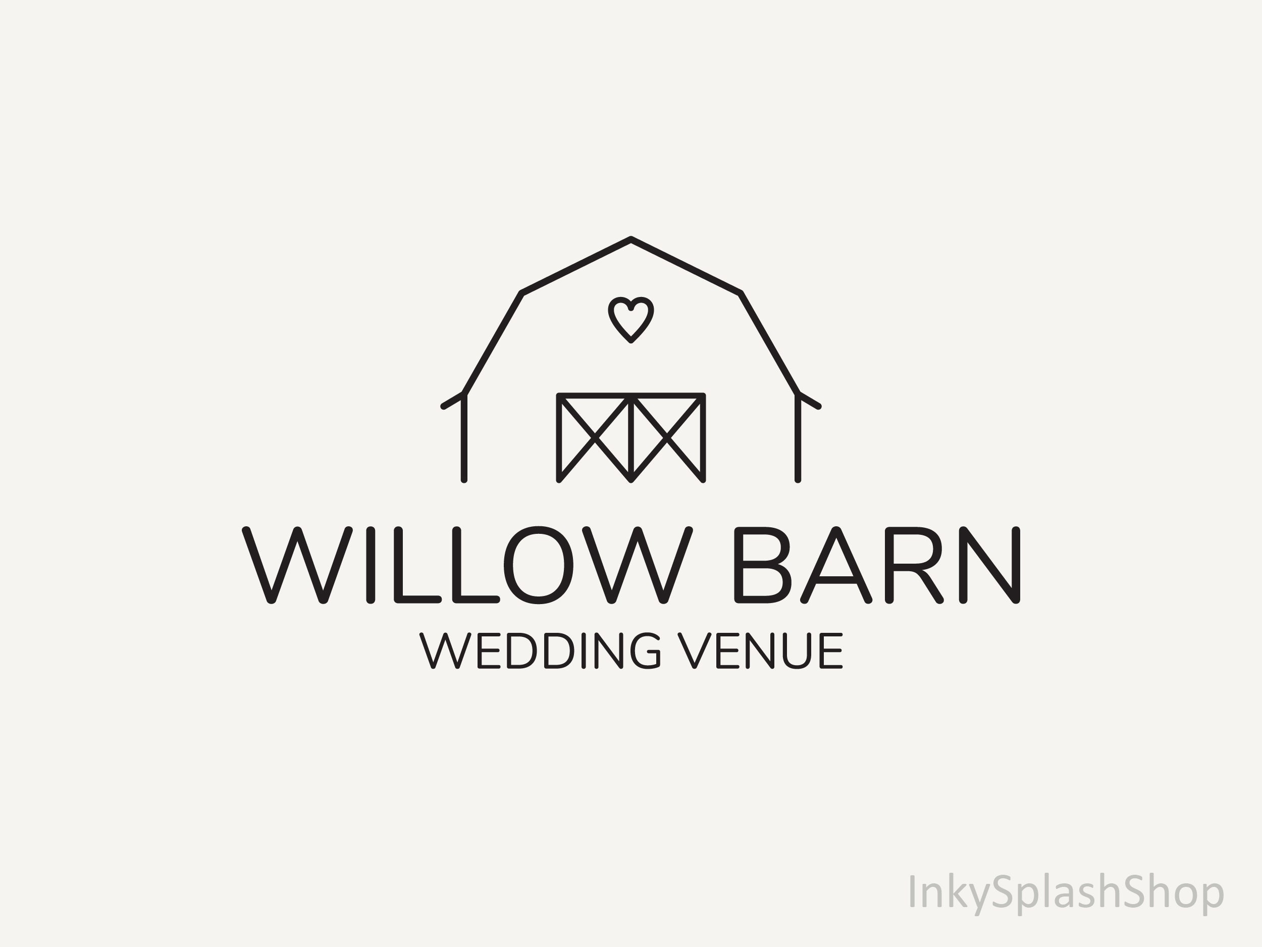Premade Logo Design Minimalist Barn Logo for Wedding & Event Venue ...