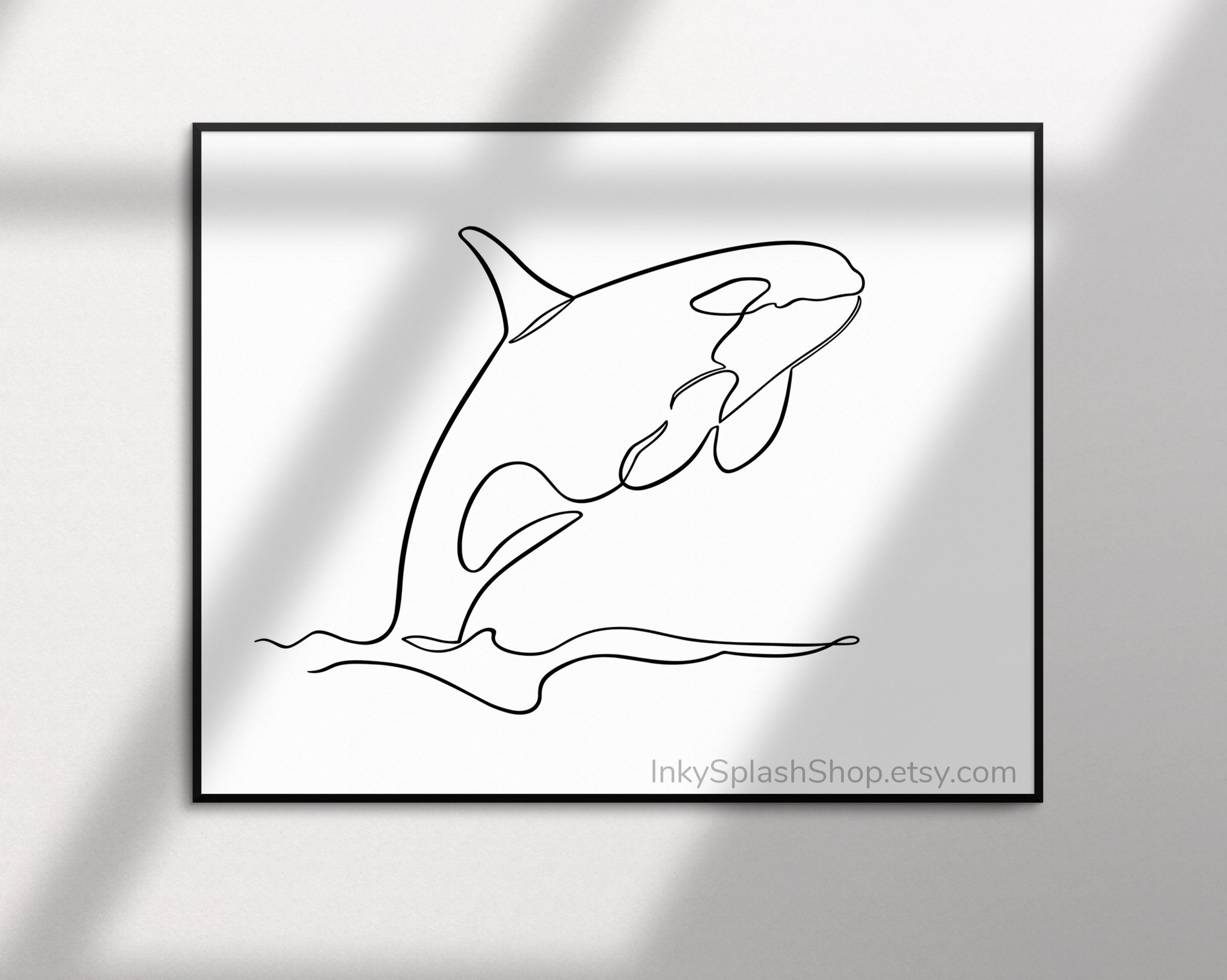 Orca Continuous Line Drawing Killer Whale Minimalist Art Printable ...