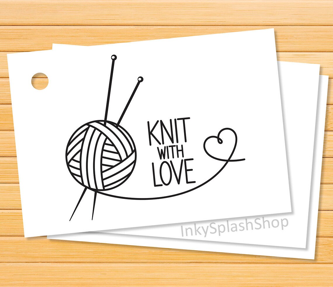 Knit With Love Tags Printable Made With Love Gift Cards Craft Business ...