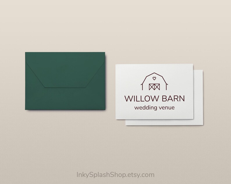 Minimalist Barn Logo Premade Logo for Wedding and Event Venue, Farm ...