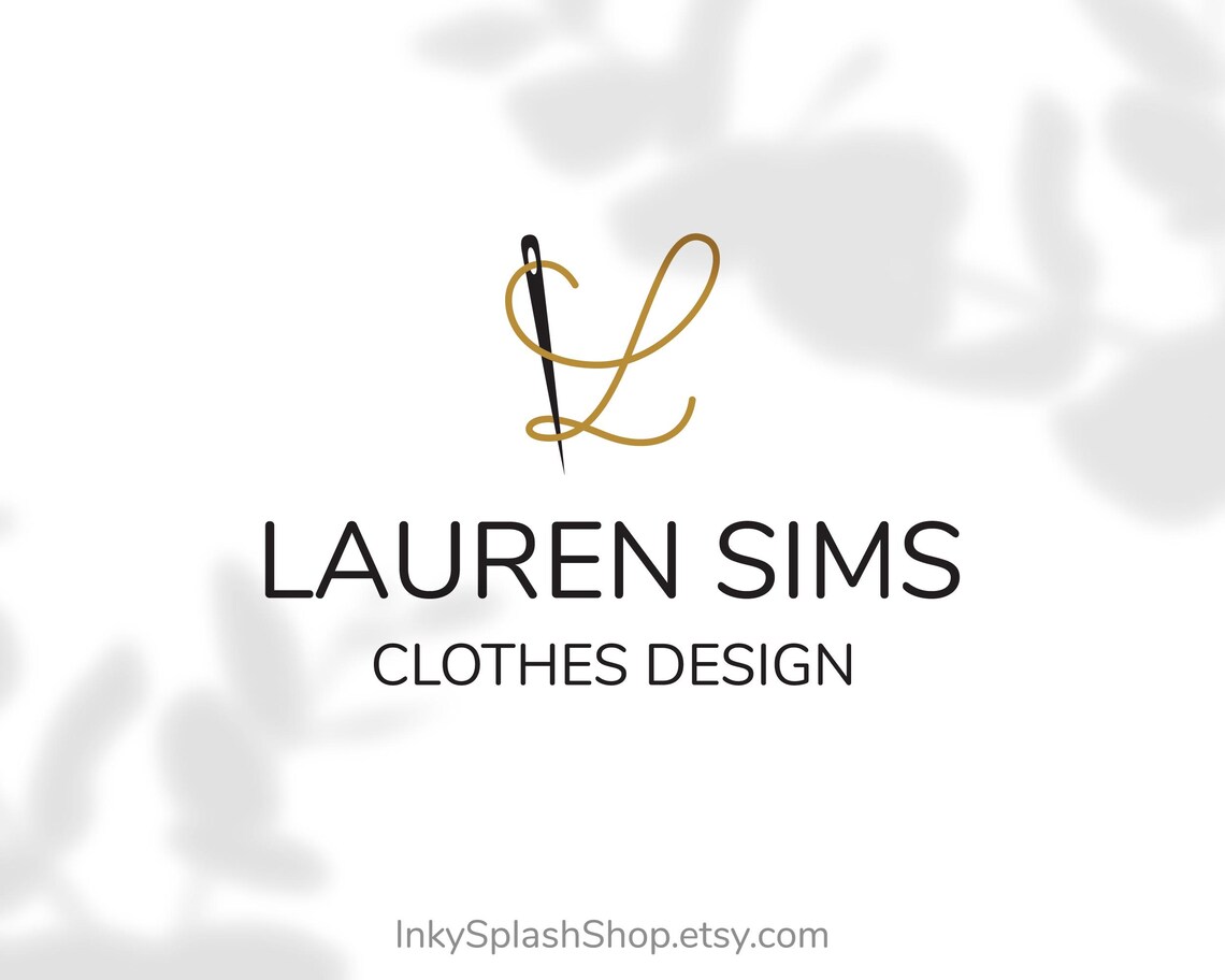 Needle & Letter Personalized Logo Needle and Thread Premade Logo for ...