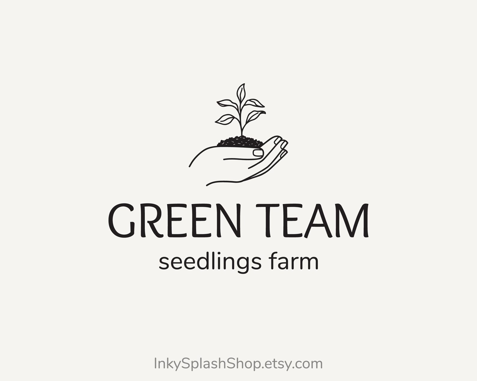 Gardening Premade Logo Hand Holding Plant Logo Customized Seedling Logo ...
