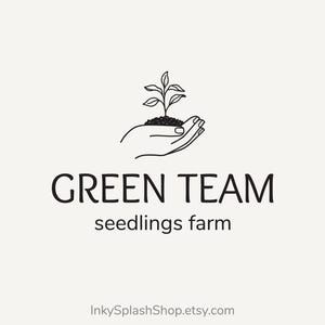 Gardening Premade Logo Hand Holding Plant Logo Customized Seedling Logo ...
