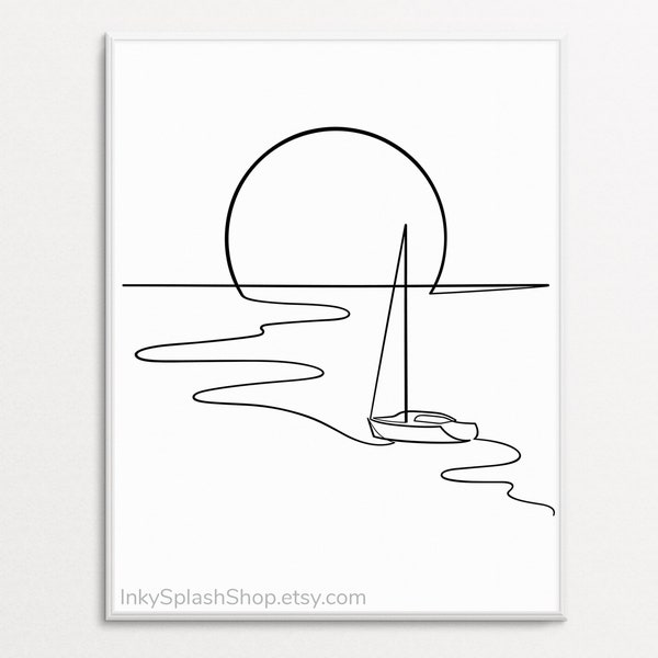 Boat at Sunset - Etsy