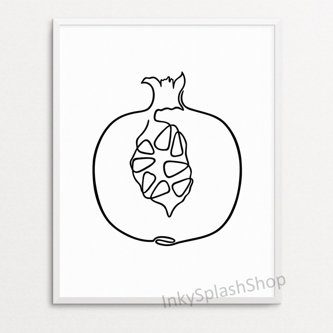Pomegranate Line Art PRINTABLE Simple Fruit Drawing Print - Etsy