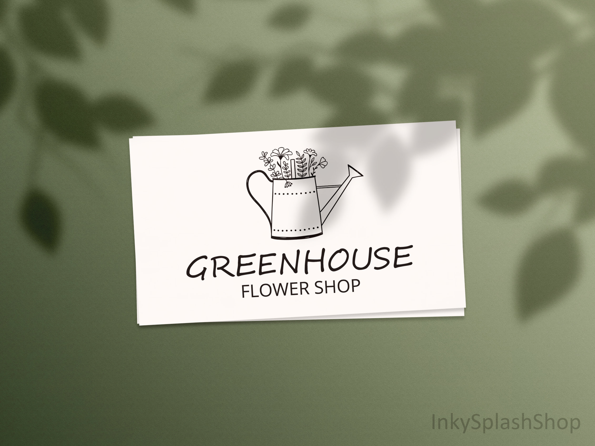 Watering Can Floral Logo Personalized Premade Logo for Flower Farm ...