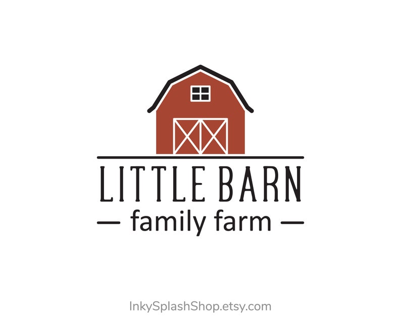 Red Barn Logo Premade Farm Logo Customized Logo for Organic Farming ...