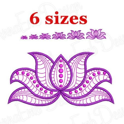 Lotus Flower Embroidery Design. Machine Embroidery Design. - Etsy