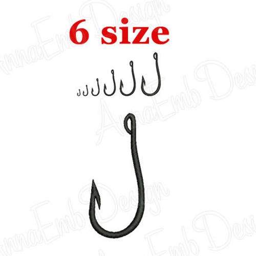 Fishing Hooks Embroidery Design. Fish Hook Mini Embroidery. - Etsy
