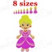 Princess Embroidery Design. Machine Embroidery Design. Princess Mini ...