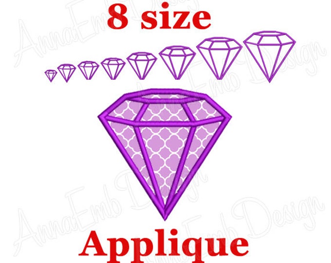 Diamond Applique Embroidery Design. Diamond Embroidery Design. - Etsy
