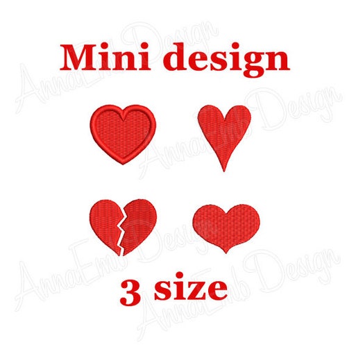 Heart Embroidery Design. Mini Heart Embroidery. Love. Heart - Etsy