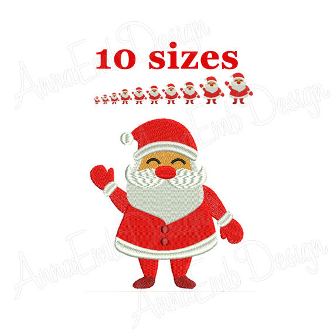 Santa Claus Embroidery Design. Santa Claus Silhouette. Mini Santa Claus ...