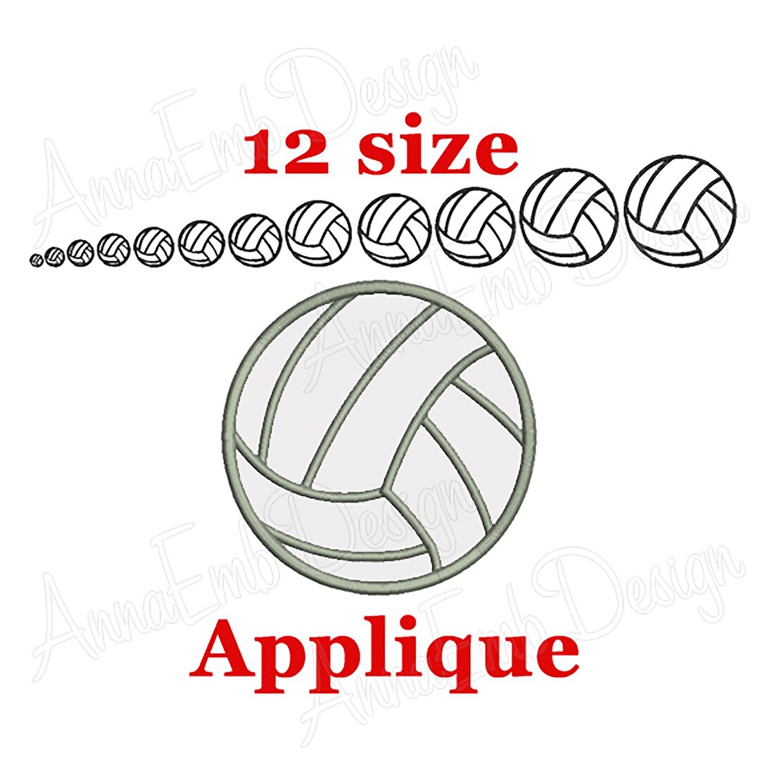 Volleyball Applique Embroidery Design. Volleyball Embroidery Design ...