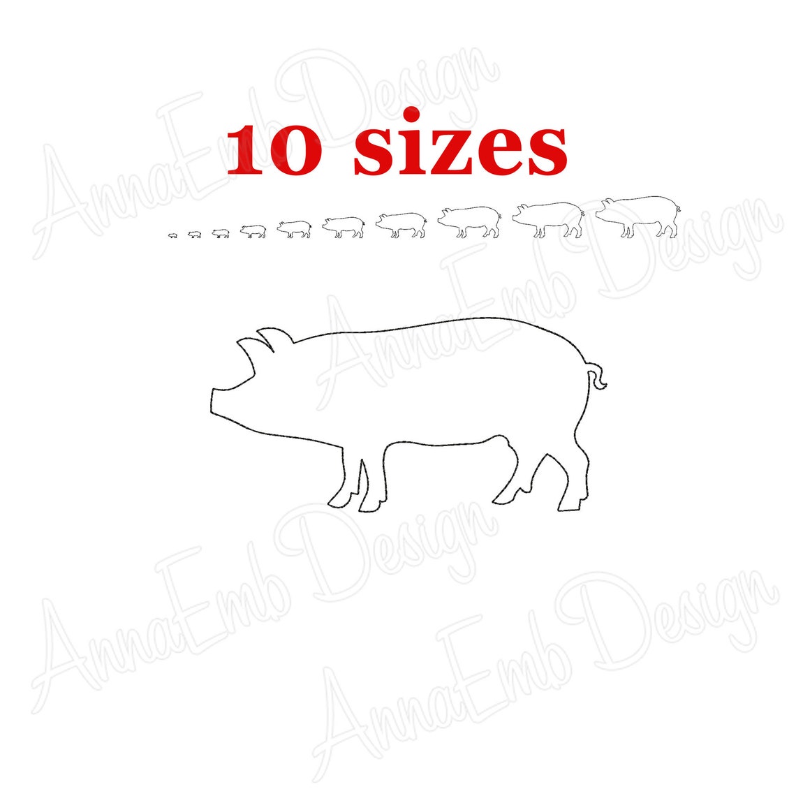 Pig Embroidery Design. Pig Mini Embroidery. Pig Design. Farm - Etsy